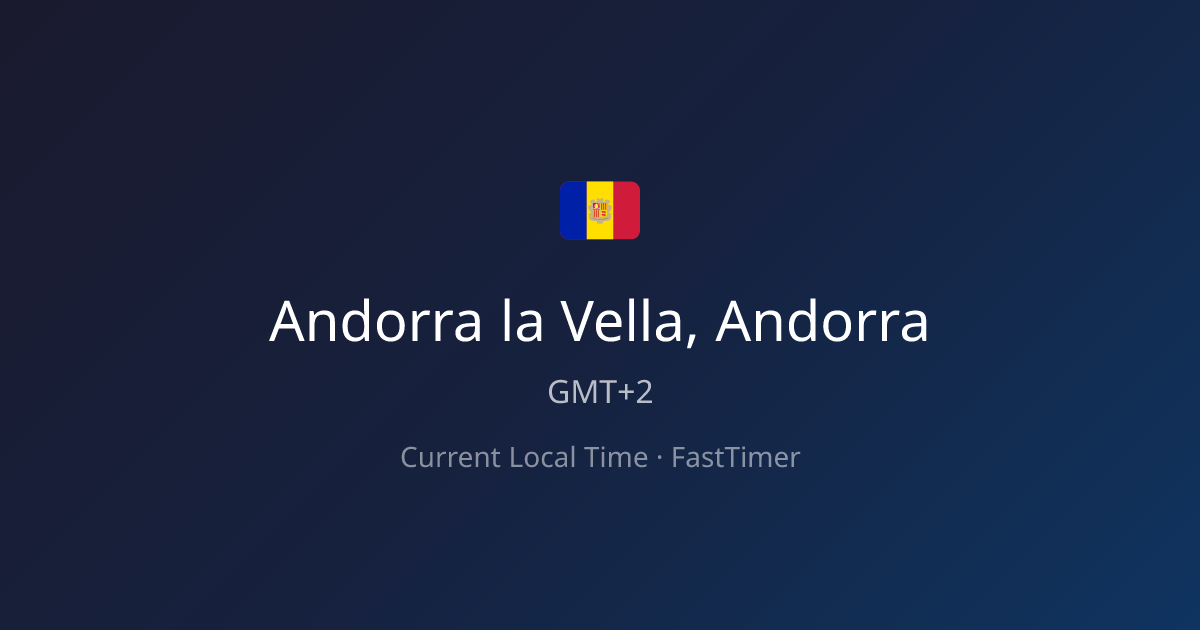 Current Time in Andorra la Vella, Andorra – Live Clock | FastTimer