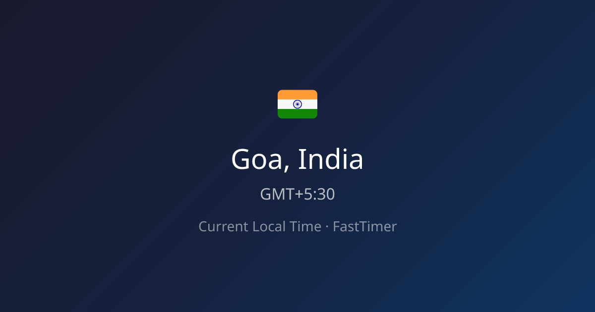 Current Time in Goa, India – Live Clock | FastTimer