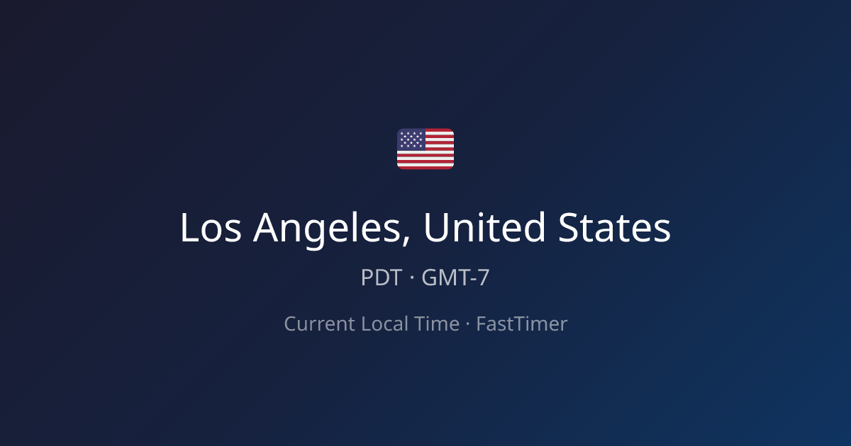 Current Time in Los Angeles, United States – Live Clock | FastTimer