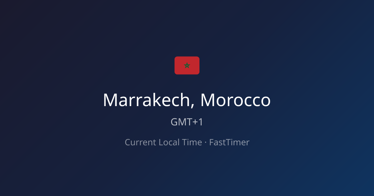 Current Time in Marrakech, Morocco – Live Clock | FastTimer