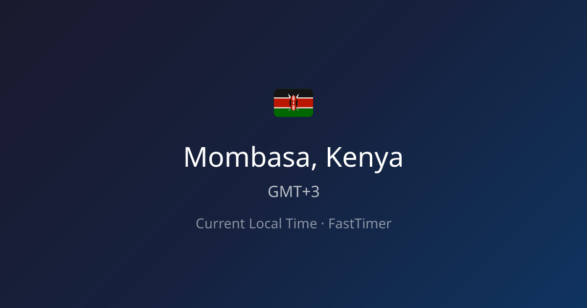 Current Time in Mombasa, Kenya – Live Clock | FastTimer
