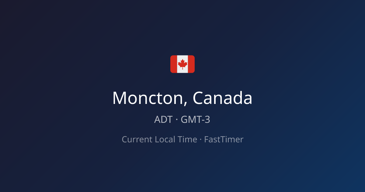 Current Time in Moncton, Canada – Live Clock | FastTimer