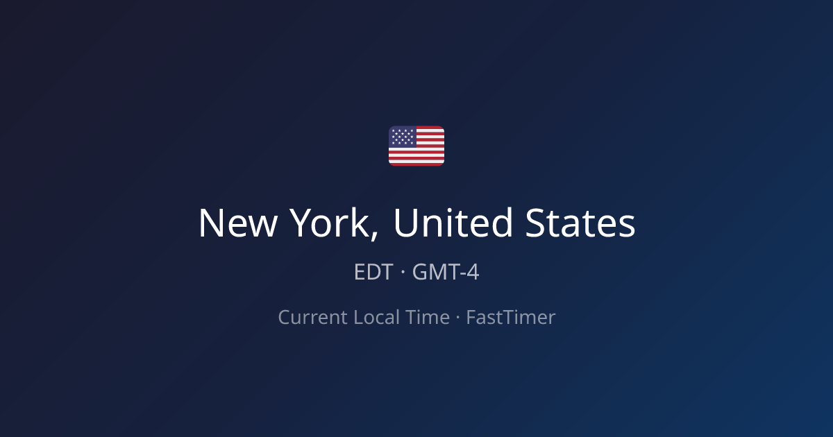 Current Time in New York, United States – Live Clock | FastTimer