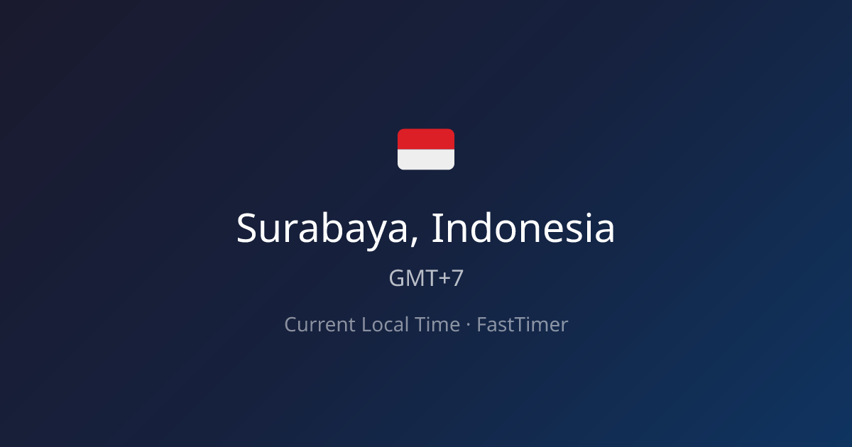 Current Time in Surabaya, Indonesia – Live Clock | FastTimer